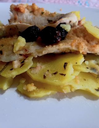 Merluzzo dorato con patate e olive - Al.ta Cucina | Mariomazzei