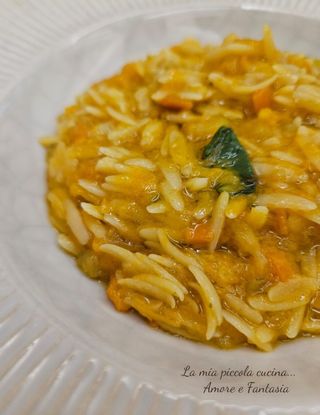 Risoni con vellutata di zucca - Al.ta Cucina ...
