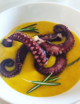 Polipo su crema di zafferano e patate - Al.ta Cucina | Lups