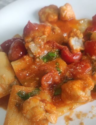 Paccheri rigatello con Rana Pescatrice - Al.ta Cucina | Mabyflavors