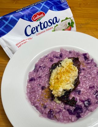 Risotto al Cavolo Viola con Stoccafisso, Certosa e Curry - Al.ta Cucina ...