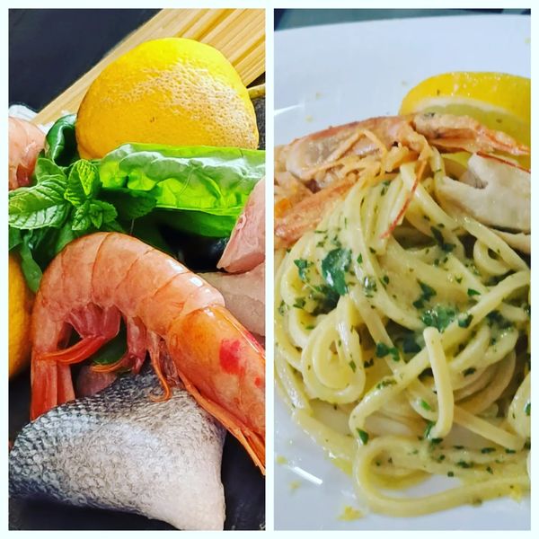 Trighetto molisano con salsa di branzino e gamberi al limone - Al.ta ...