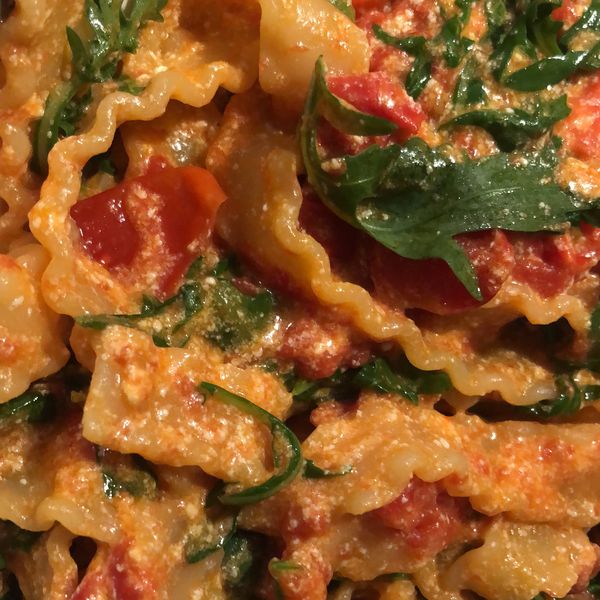 Manfredi con pomodorini ricotta e rucola - Al.Ta Cucina | Chiaretta