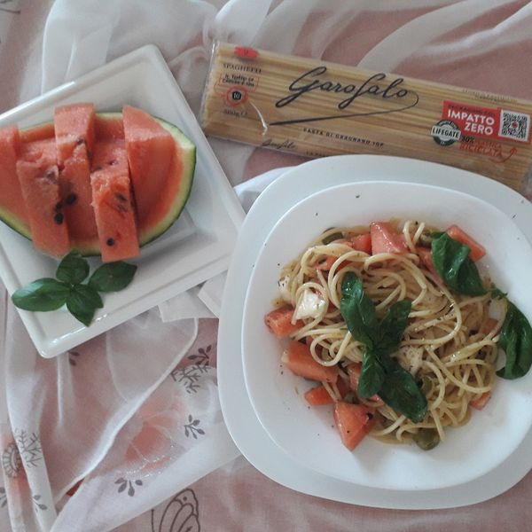 Spaghetti Garofalo con anguria | Al.ta Cucina