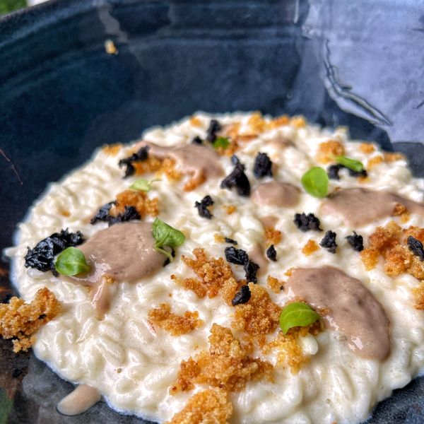 RISOTTO PANE, BURRO, ALICI E OLIVE NERE TOSTATE | Al.ta Cucina