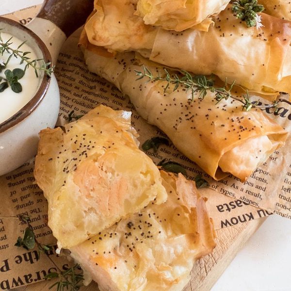 Involtini di pasta fillo, salmone e patate | Al.ta Cucina