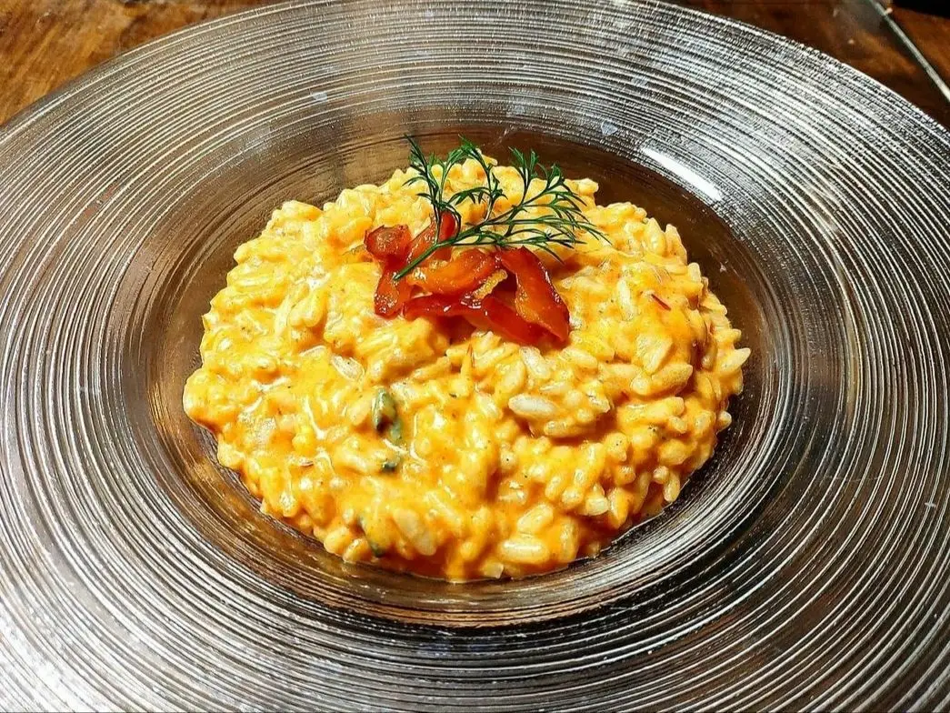 Risotto alla crema di peperoni rossi e Gorgonzola | Al.ta Cucina