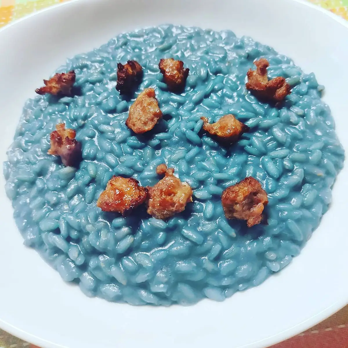 Risotto blu con salsiccia | Al.ta Cucina