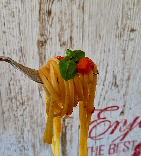 Spaghettino con pomodorino cilieggino | Al.ta Cucina